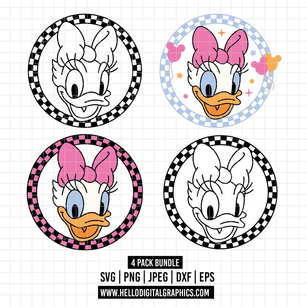 1622 - Checkered Daisy Duck Pack Bundle SVG, EPS, PNG - Disneeyy ...