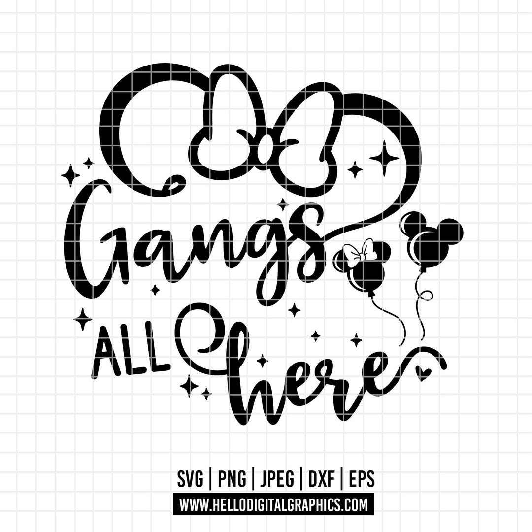2887 - Gangs All Here SVG, EPS, PNG - Castle Magic Kingdom Outline ...