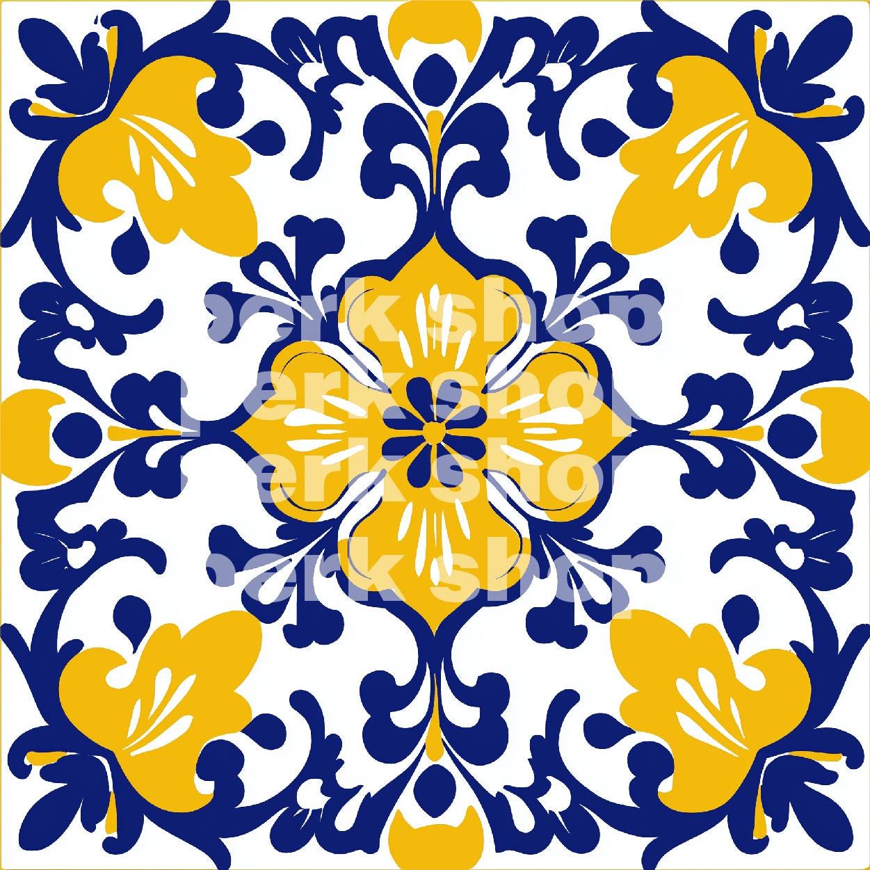 20 Portuguese Azulejos Tile Clipart, Mediterranean Motif, Morocco Print ...