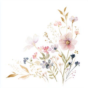 Pastel Flowers PNG Clipart for Card Making, Flowers Watercolor ...