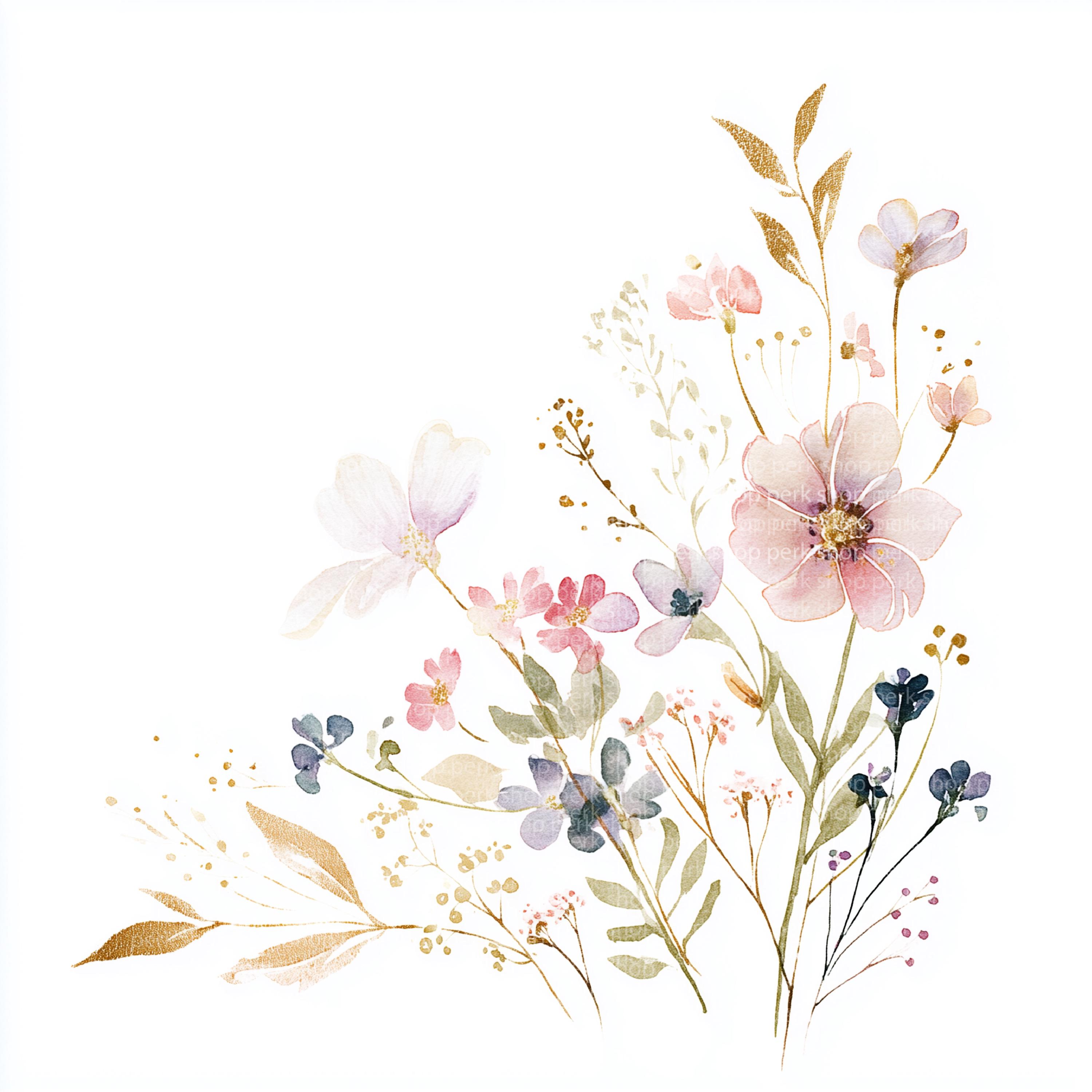 Pastel Flowers PNG Clipart for Card Making, Flowers Watercolor ...