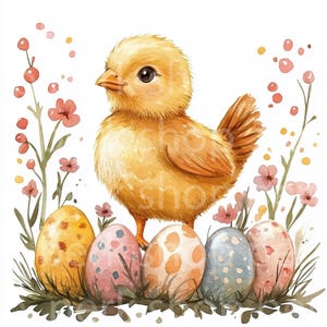 Easter Clipart, Chick Easter Cute Farm Animal Watercolor Printable ...
