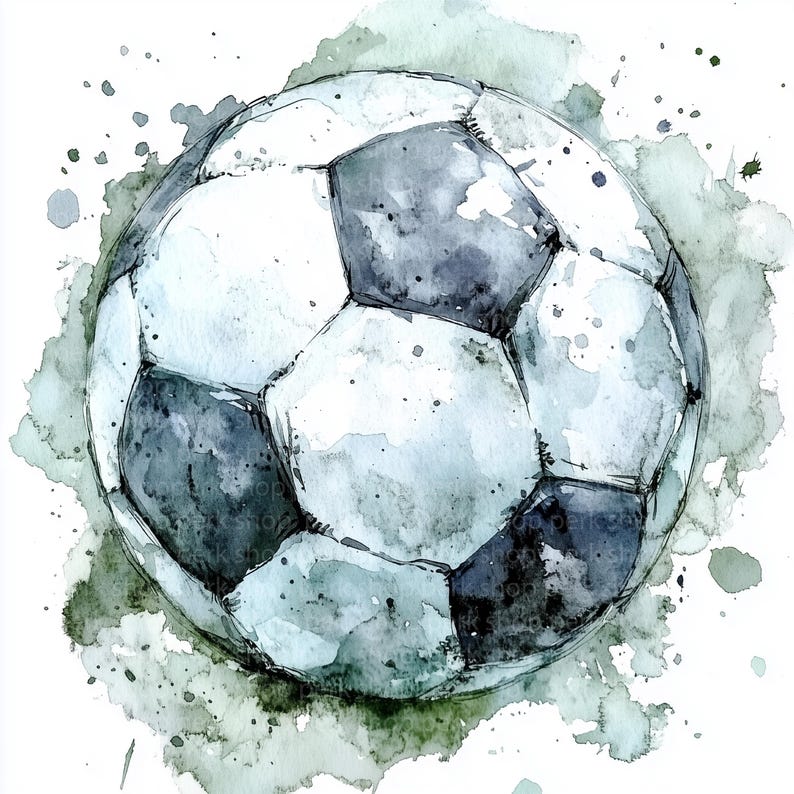11 Soccer Ball Clipart, Soccer Sport, Printable Watercolor Clipart ...