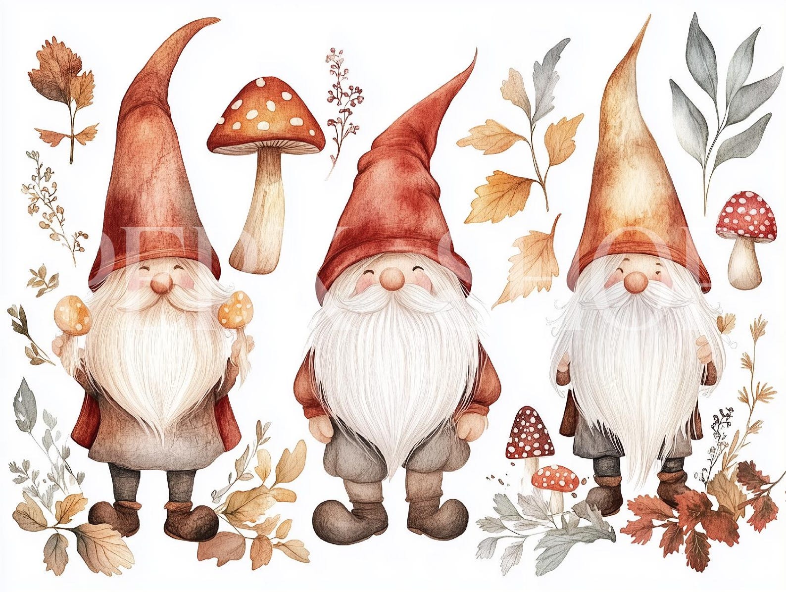 Watercolor Fall Gnomes Clipart: Autumn Wonderland (digital Download) - Etsy