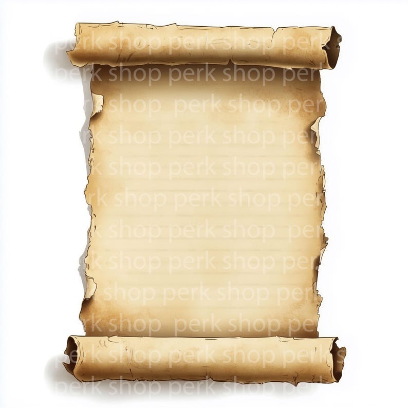 Antique Scroll Watercolor Clipart: Vintage Paper Ephemera (digital ...