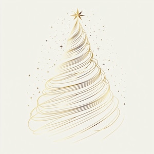 Gold Christmas Tree Clipart: Festive Holiday PNG Prints (digital ...