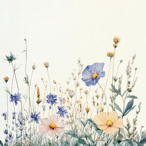 Wildflower Digital Paper, Flower Backgrounds, Floral Scrapbooking ...