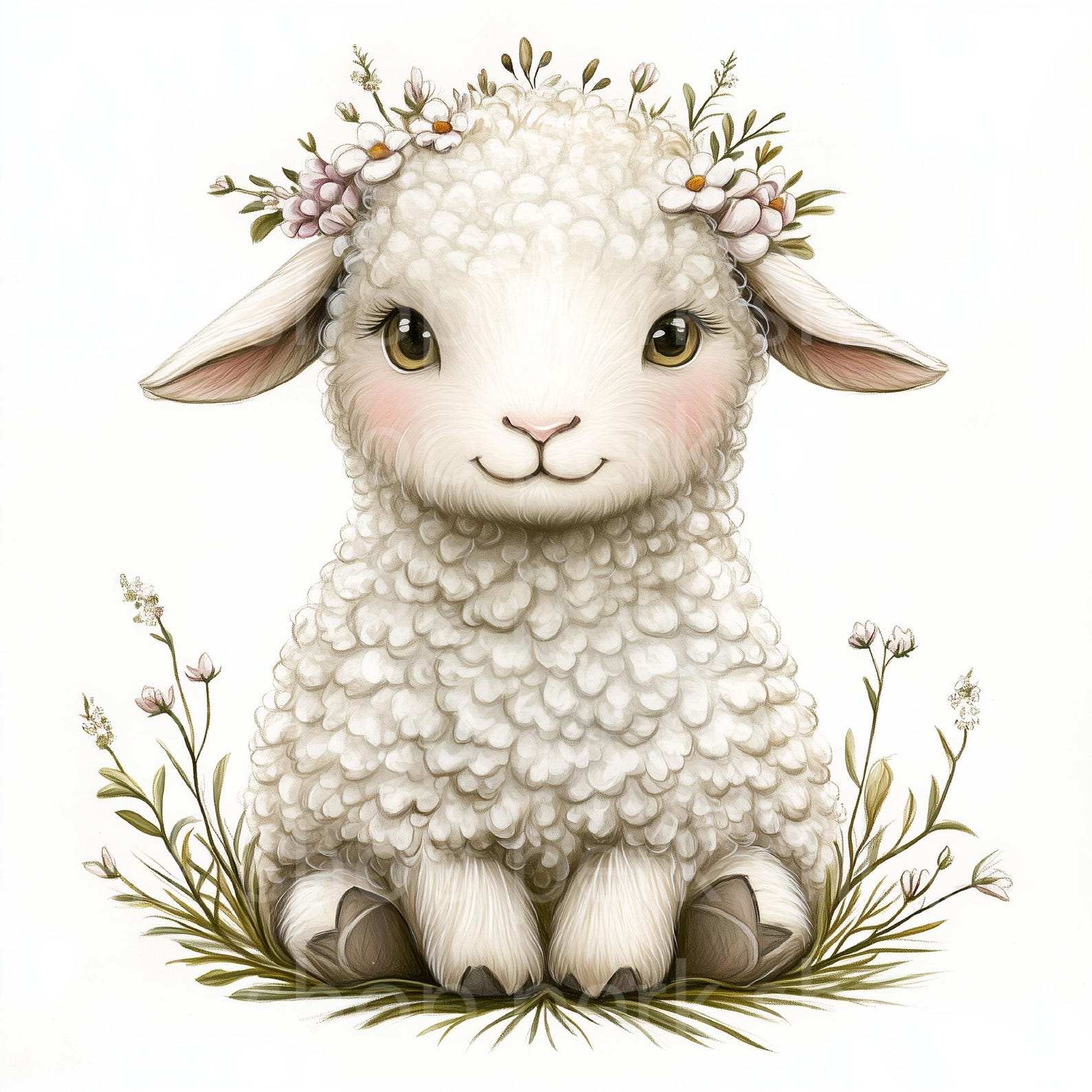 Easter Sheep Clipart: Watercolor Farm Animal Art (JPG) - Etsy