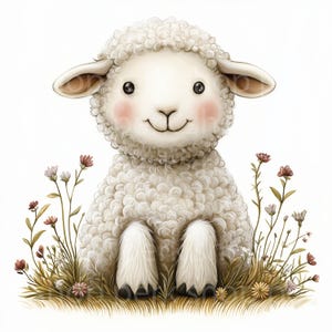 Easter Sheep Clipart: Watercolor Farm Animal Art (JPG) - Etsy