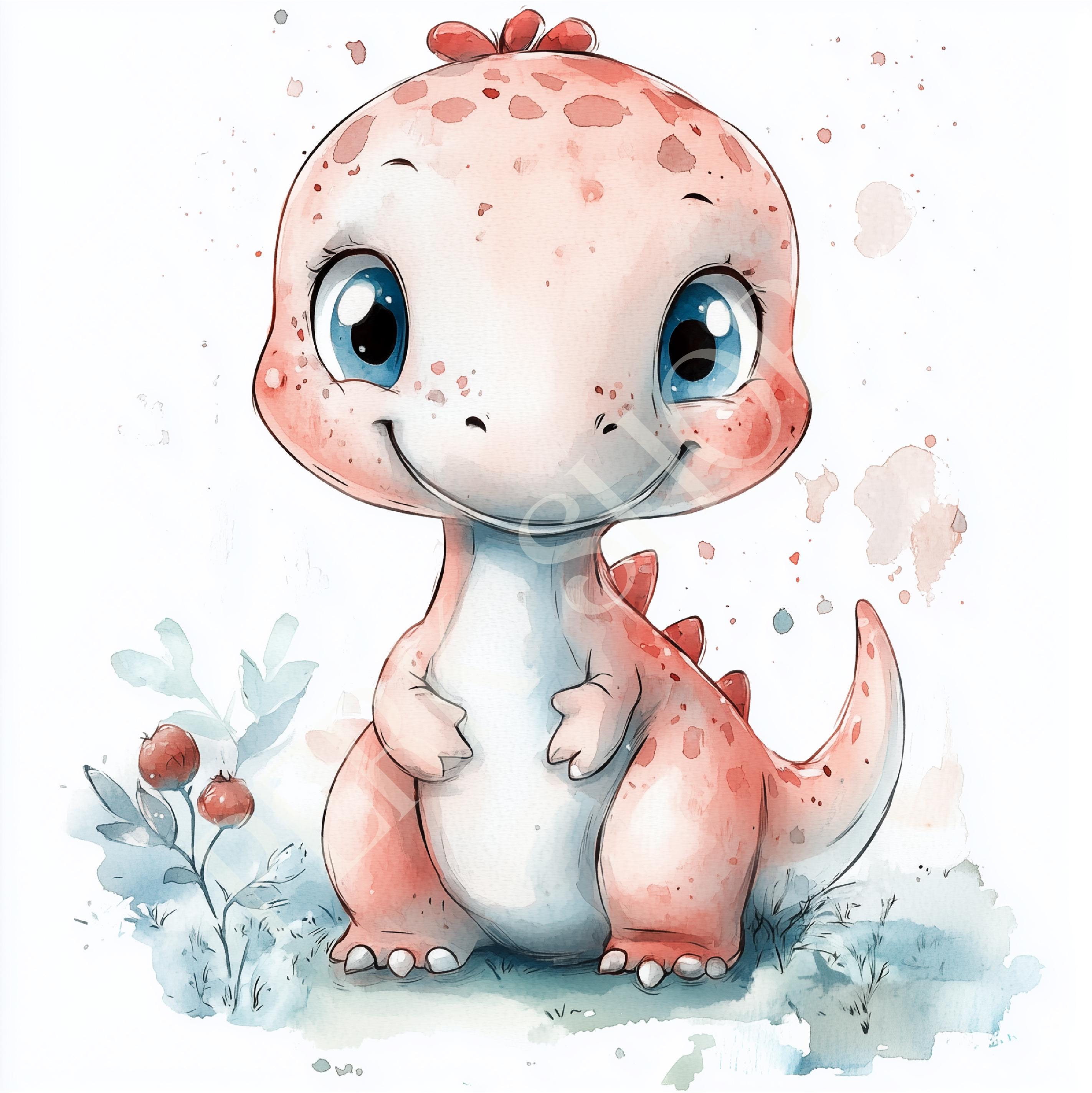 Baby Dinosaur Clipart: Watercolor Dino Art, Nursery Decor (digital ...