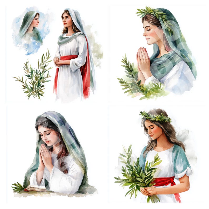Biblical Woman Watercolor Clipart: Religious Art (digital Download) - Etsy