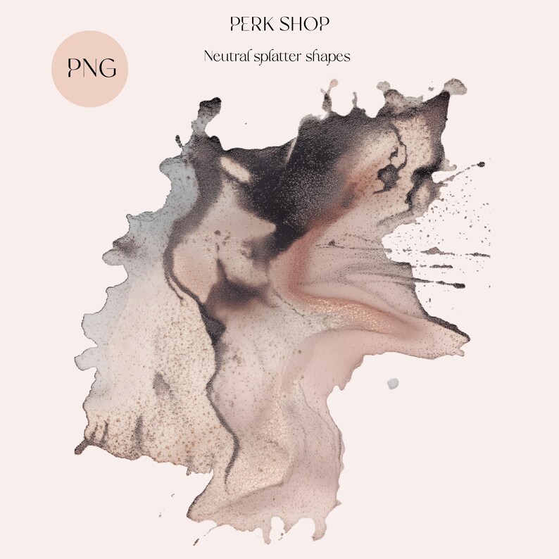 8 Watercolor Earthy Splashes Png, Neutral Shimmer Splatter Printable ...