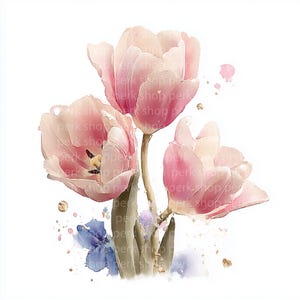 Watercolor Tulip Clipart: Spring Floral Graphics (JPG/PNG) - Etsy