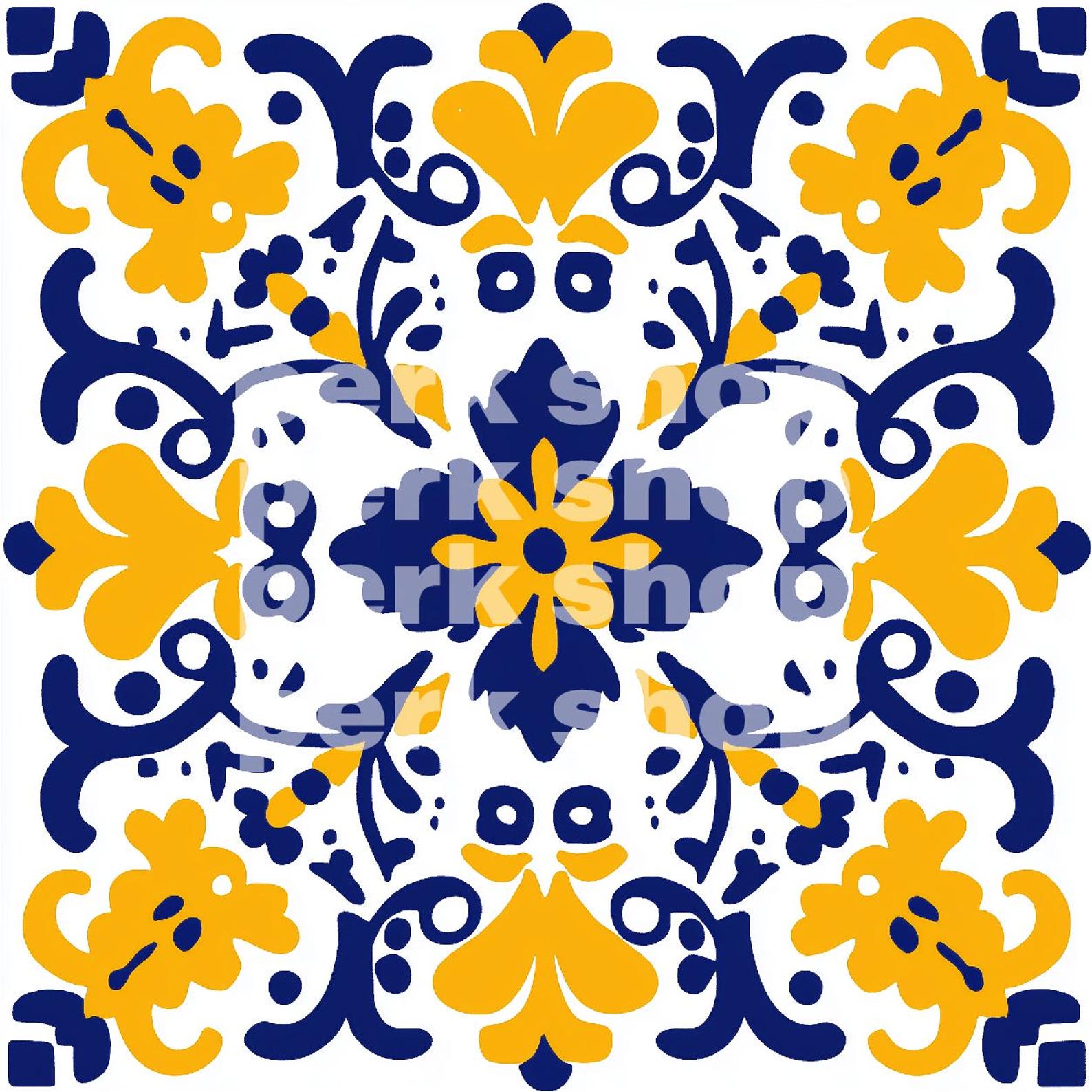 20 Portuguese Azulejos Tile Clipart, Mediterranean Motif, Morocco Print ...