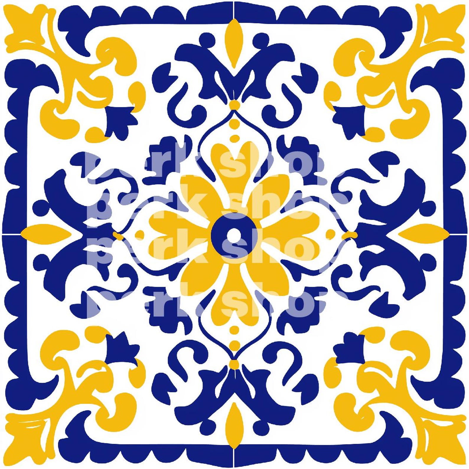 20 Portuguese Azulejos Tile Clipart, Mediterranean Motif, Morocco Print ...