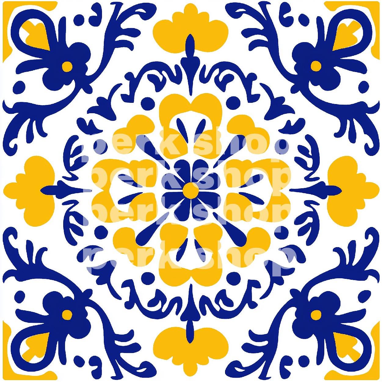 20 Portuguese Azulejos Tile Clipart, Mediterranean Motif, Morocco Print ...
