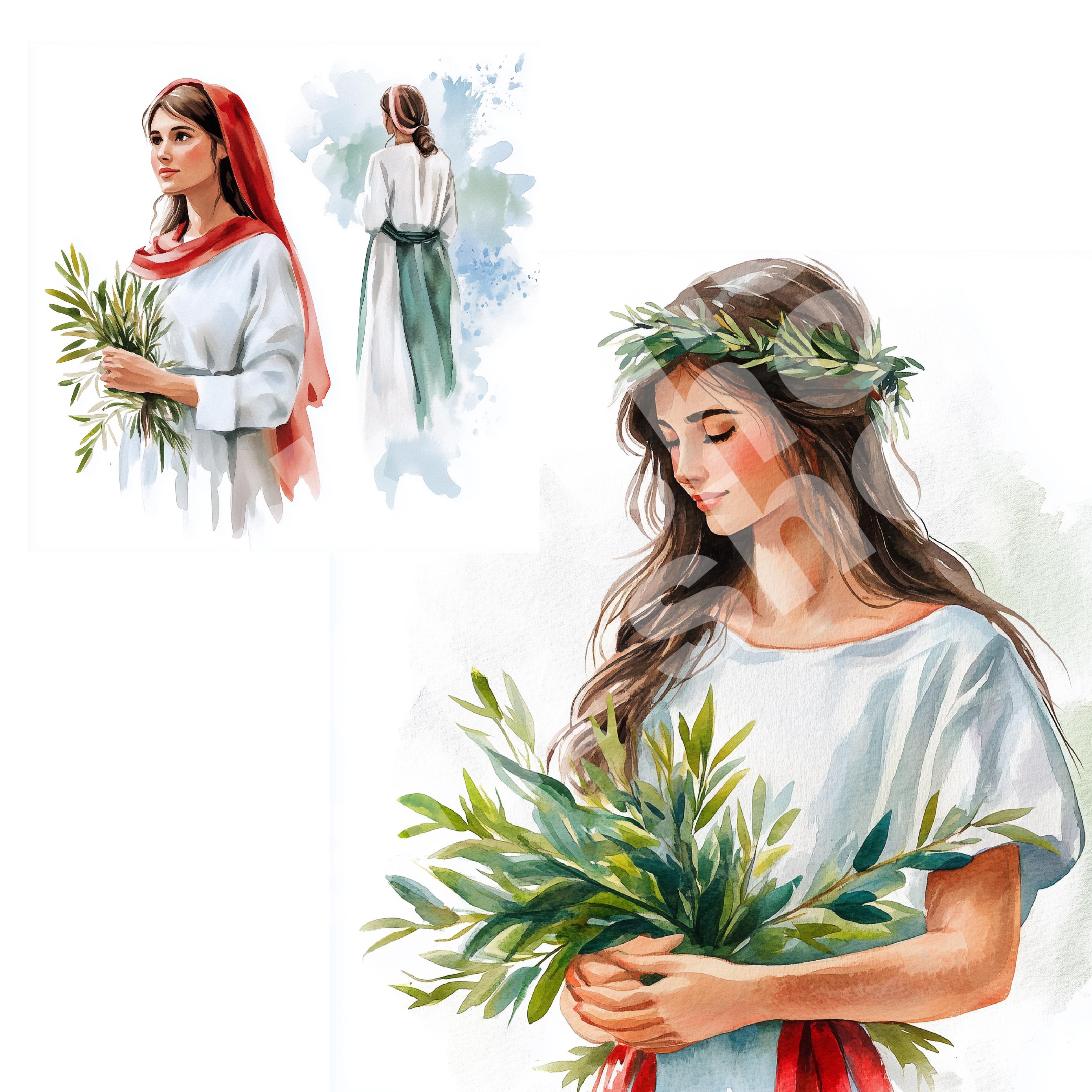 Biblical Woman Watercolor Clipart: Religious Art (digital Download) - Etsy