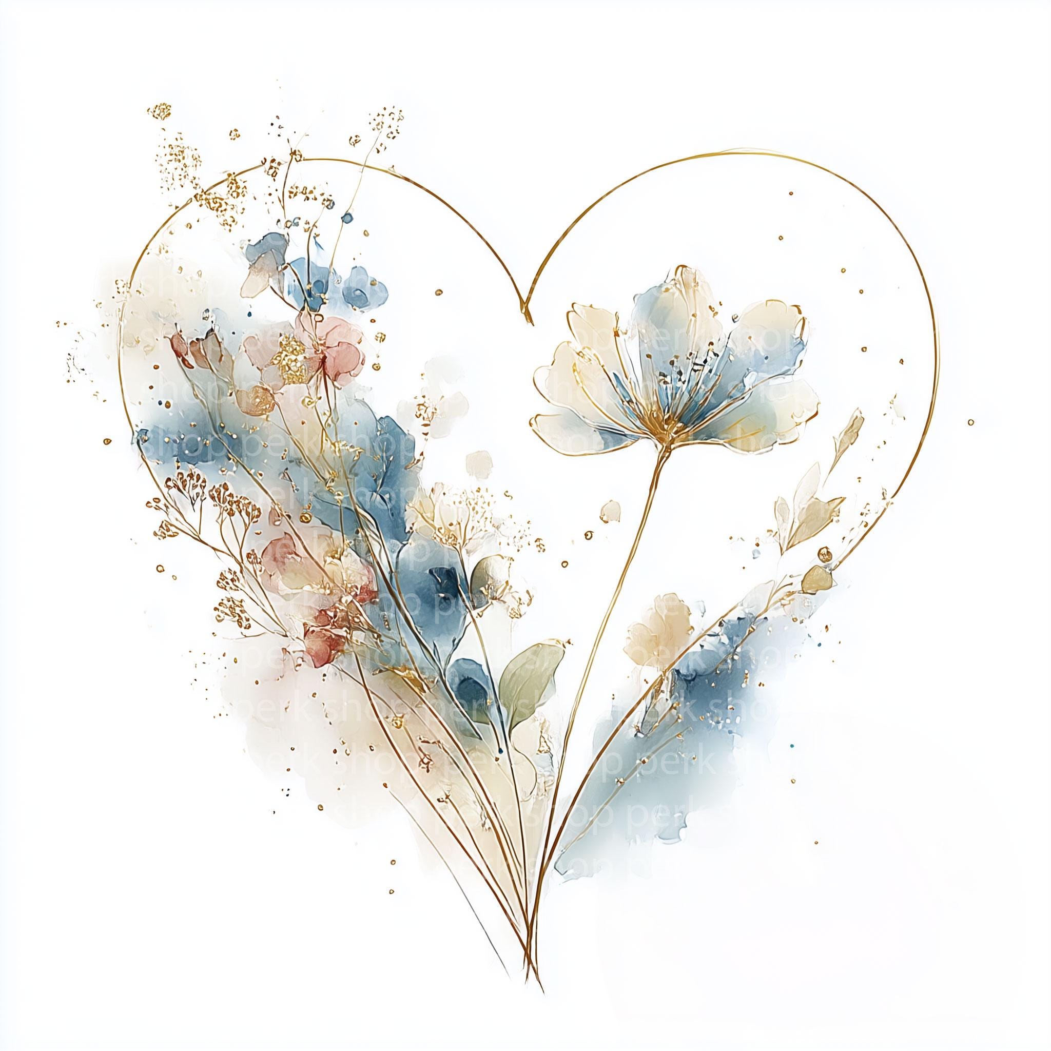 Blue Floral Wreath Clipart PNG, Watercolor Flower Circle Frame, Wedding ...