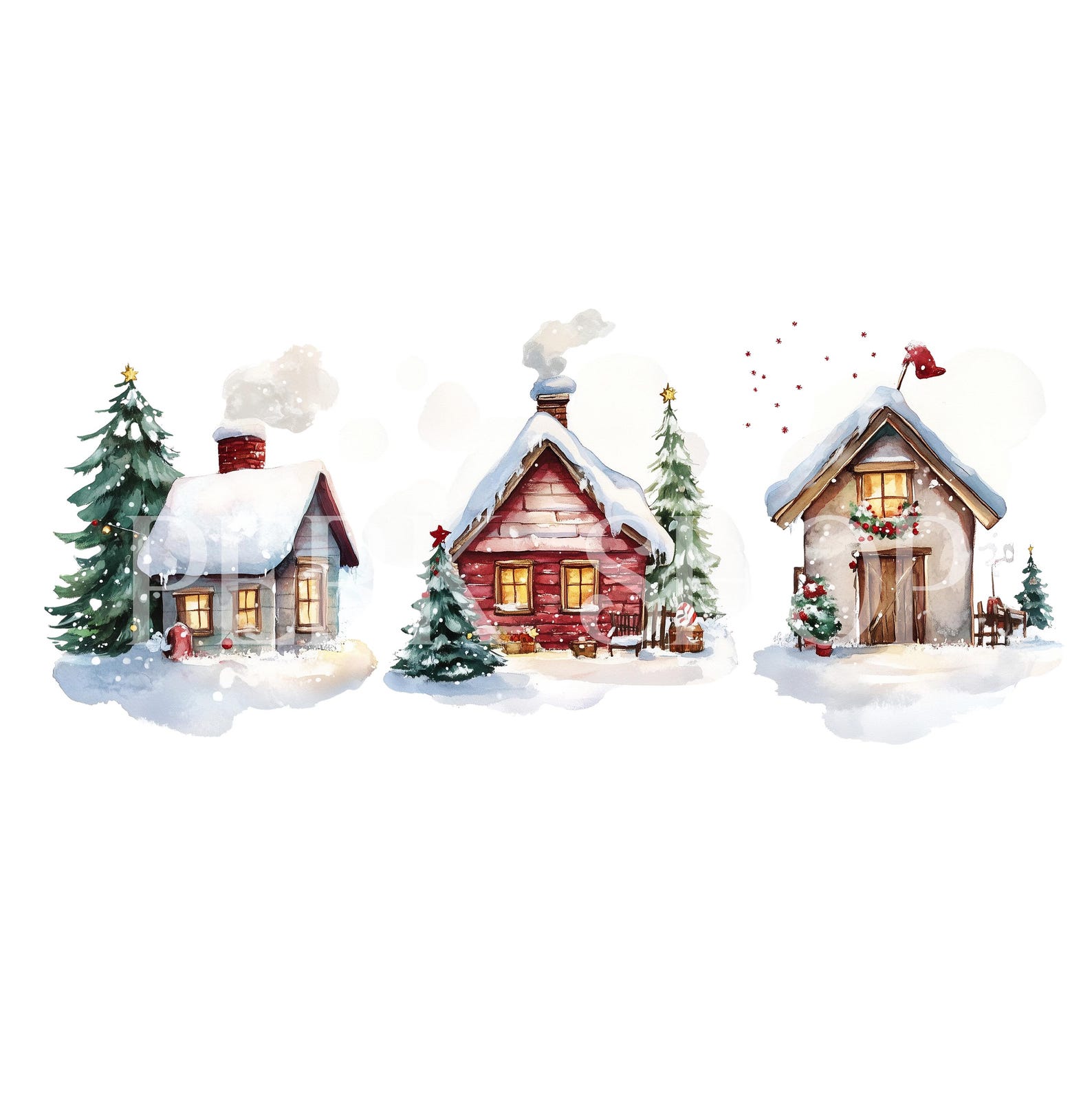 Santas Workshop PNG Clipart, Christmas Winter Cartoon House Printable ...