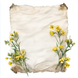 21 Floral Scroll Paper Clipart, Old Paper Flowers Clipart, High Quality ...