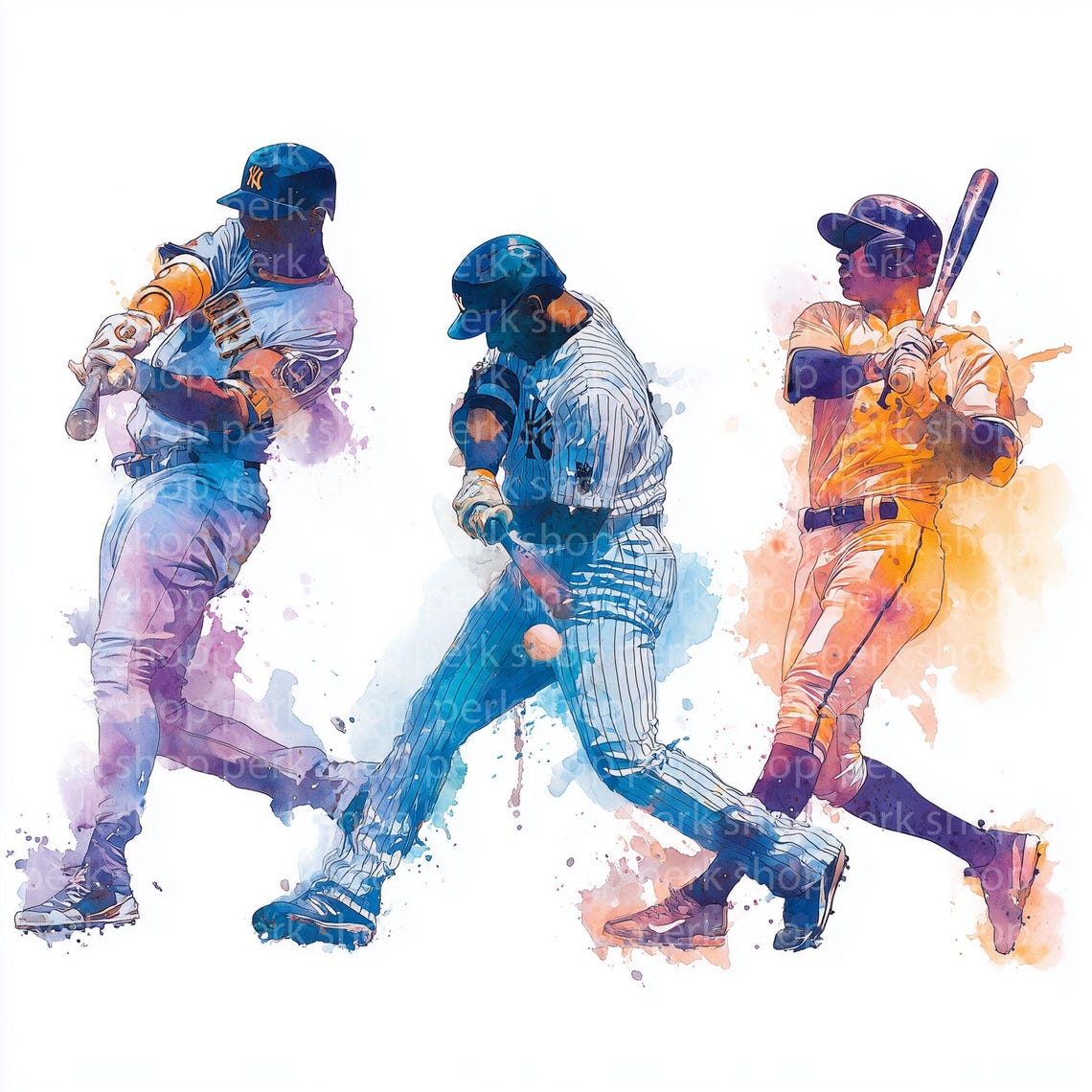 Watercolor Baseball Clipart, Sports PNG Graphics (digital Download) - Etsy