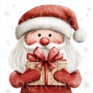 10 Christmas Clipart, Santa Clip Art, Winter Watercolor Printable Craft ...