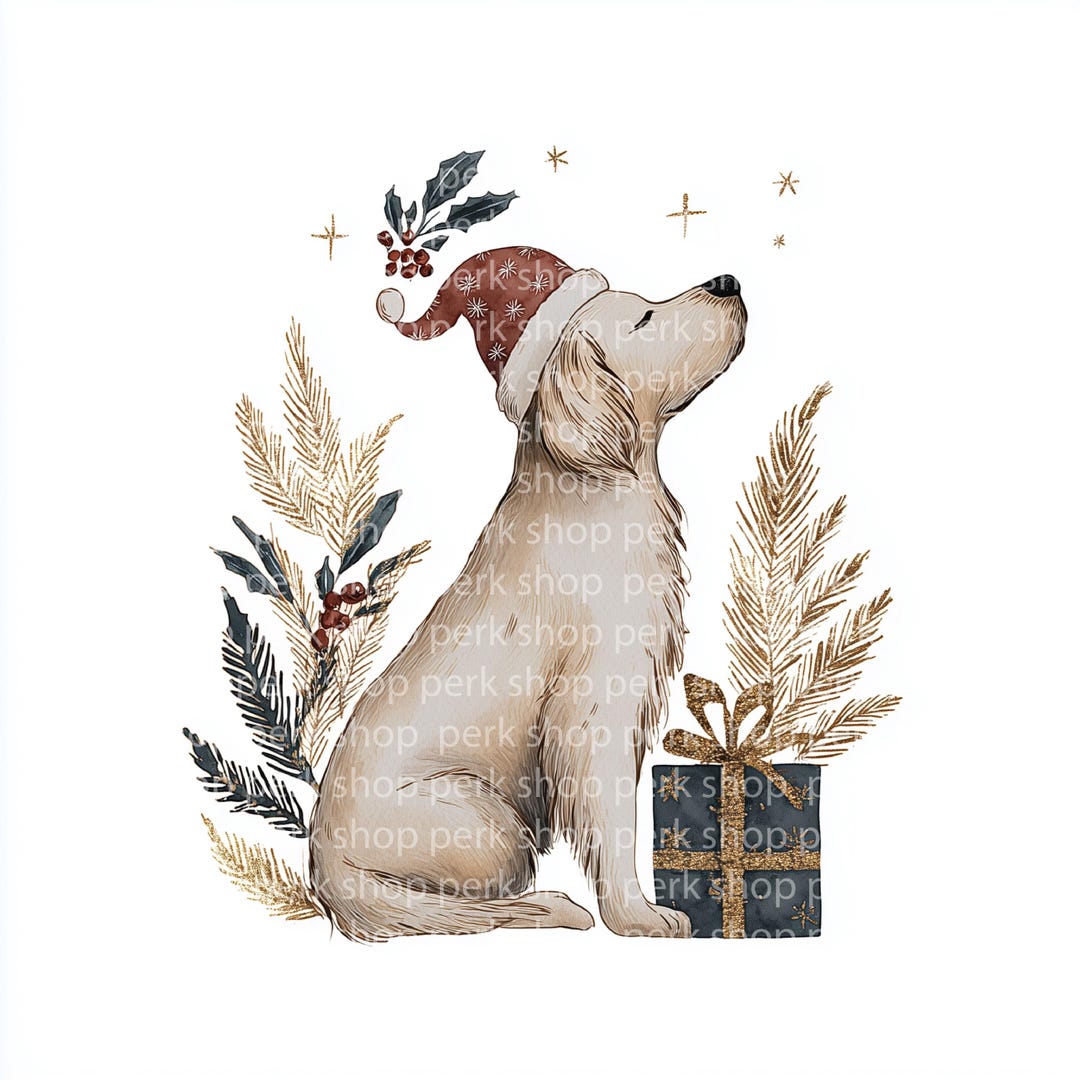 Christmas Dog Clipart Bundle | Watercolor Christmas Dogs Illustrations ...