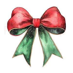 19 Festive Christmas Ribbons Set - PNG Transparent Watercolor Designs ...