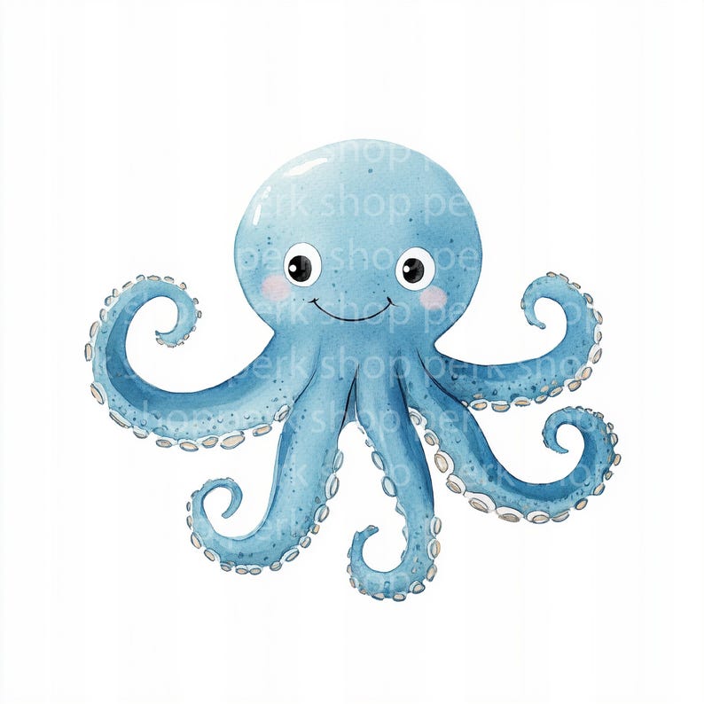 7 Cute Baby Octopus Clipart, Printable High Quality JPG, Digital ...