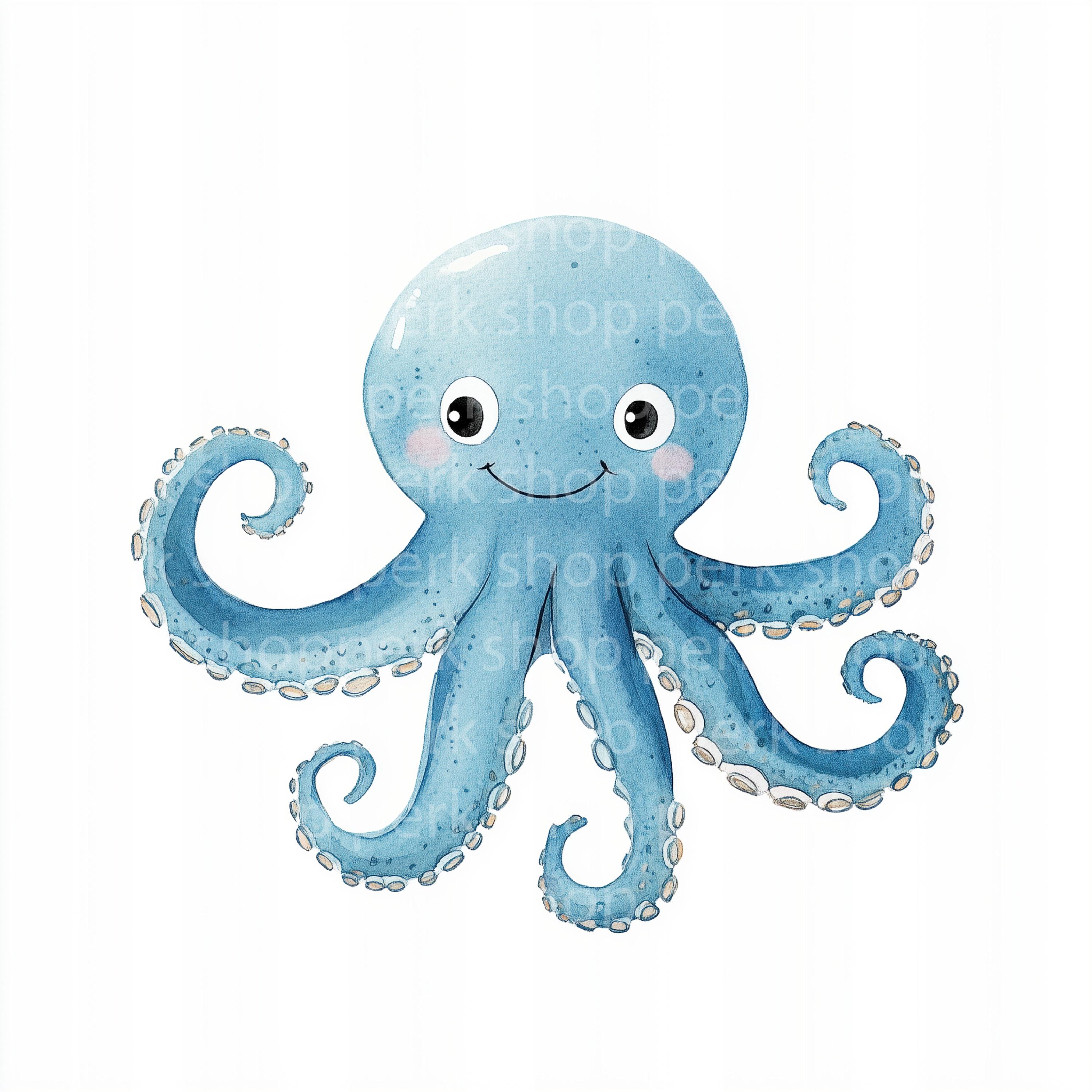 7 Cute Baby Octopus Clipart, Printable High Quality JPG, Digital ...