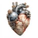 12 Steampunk Heart Clipart, Mechanical Heart Watercolor, Cyberpunk ...