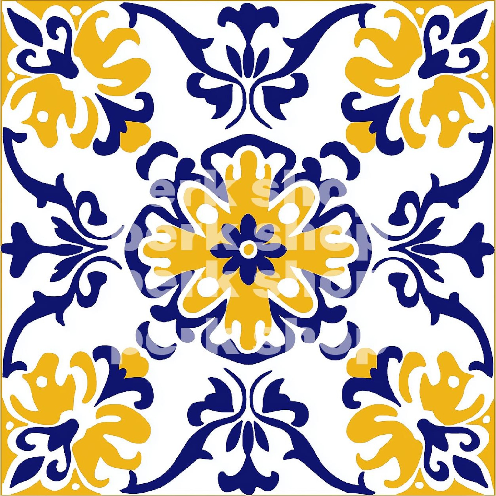 20 Portuguese Azulejos Tile Clipart, Mediterranean Motif, Morocco Print ...