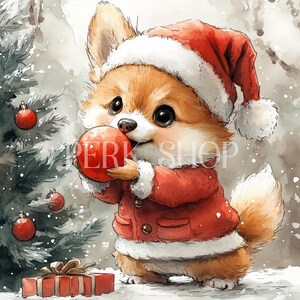 8 Christmas Clipart Bundle, Puppy Clipart Bundle, Puppy Clipart, Cute ...