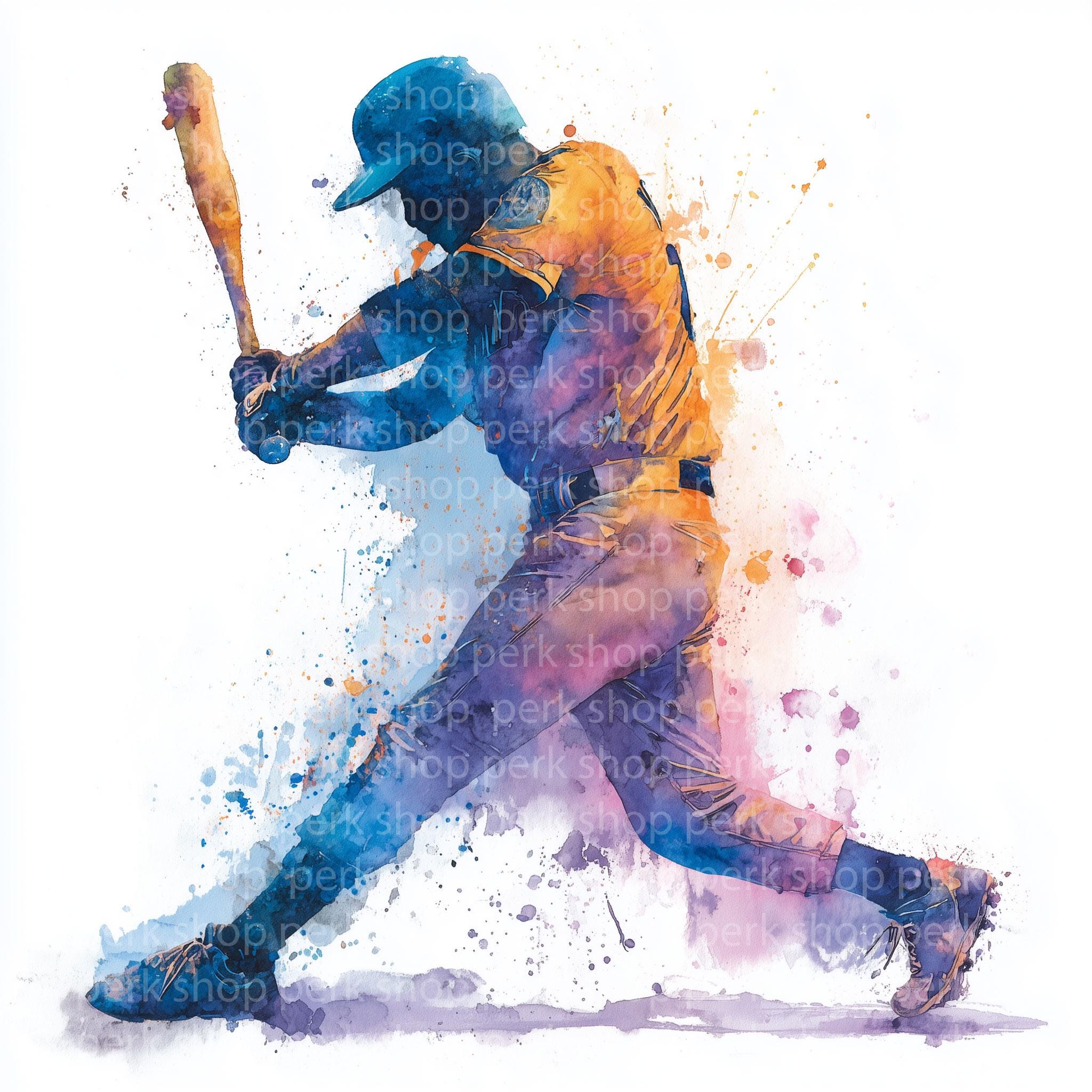 Watercolor Baseball Clipart, Sports PNG Graphics (digital Download) - Etsy