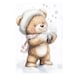 Watercolor Christmas Teddy Bear Clipart: Winter Snowflakes (digital ...