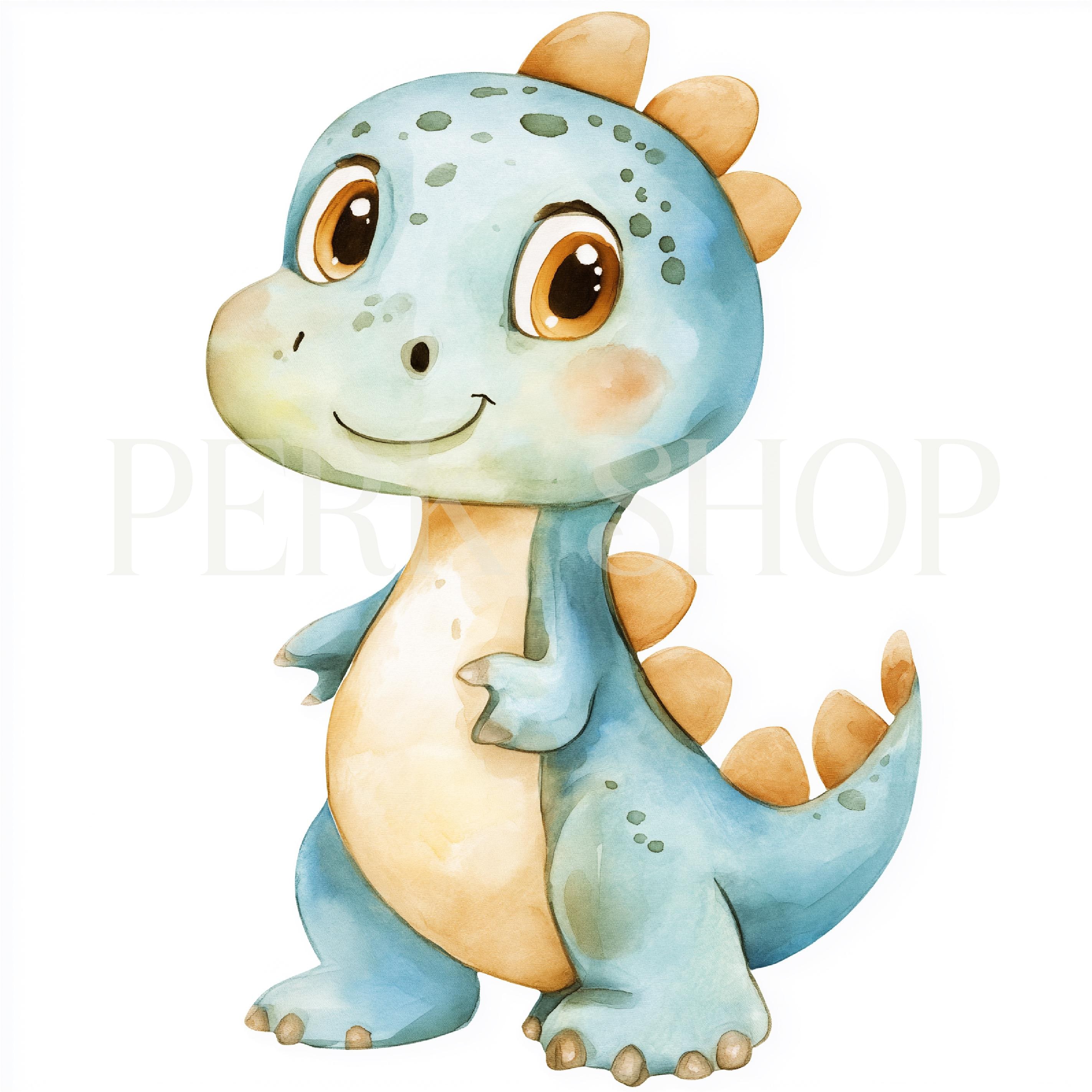 10 Dinosaur Baby Clipart, Printable Nursery Cute Watercolor Dino Clip ...