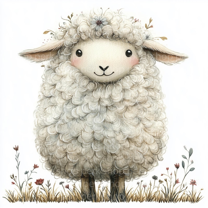 Cute Little Lamb Sticker - Etsy UK