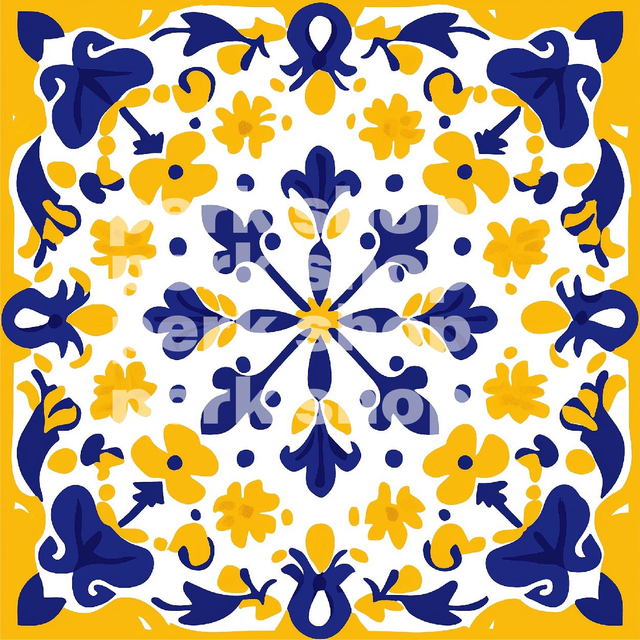 20 Portuguese Azulejos Tile Clipart, Mediterranean Motif, Morocco Print ...