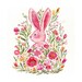 16 Floral Bunny Clipart, Cute Easter Rabbit Watercolor Printable ...