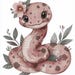Baby Pink Snake Clipart, Cartoon Reptile Watercolor Digital Art ...