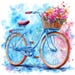 Floral Bicycle Watercolor Clipart: Printable Craft Paper (digital ...