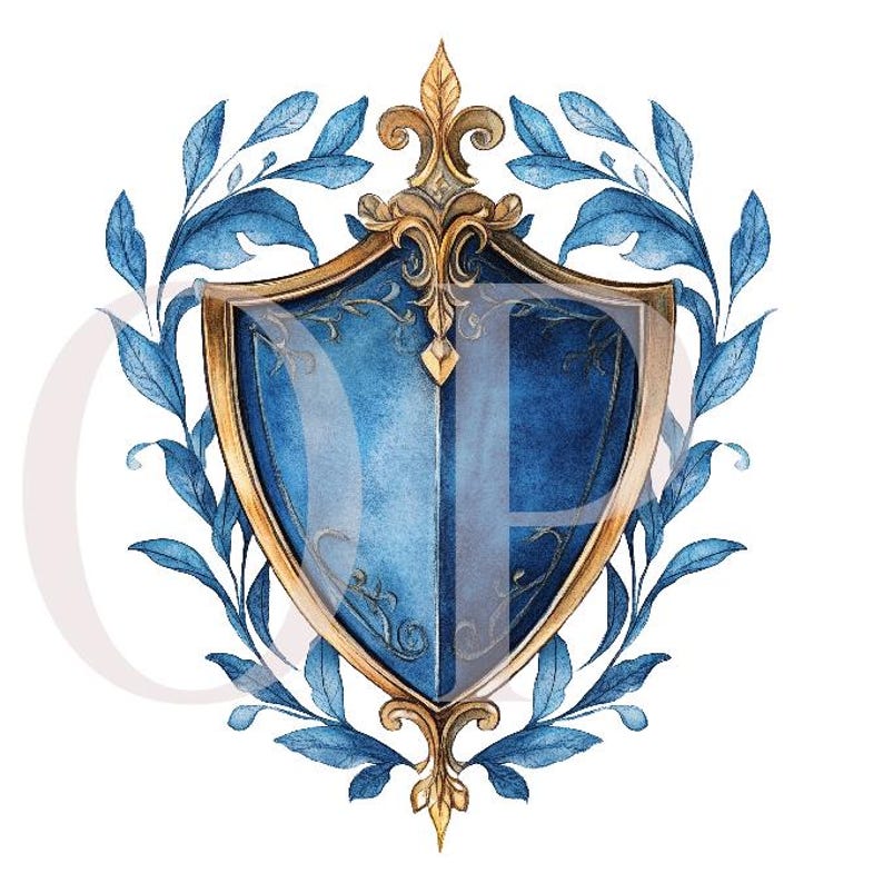 Elegant Baroque Crest Digital PNG Design for Crafting and Scrapbooking ...