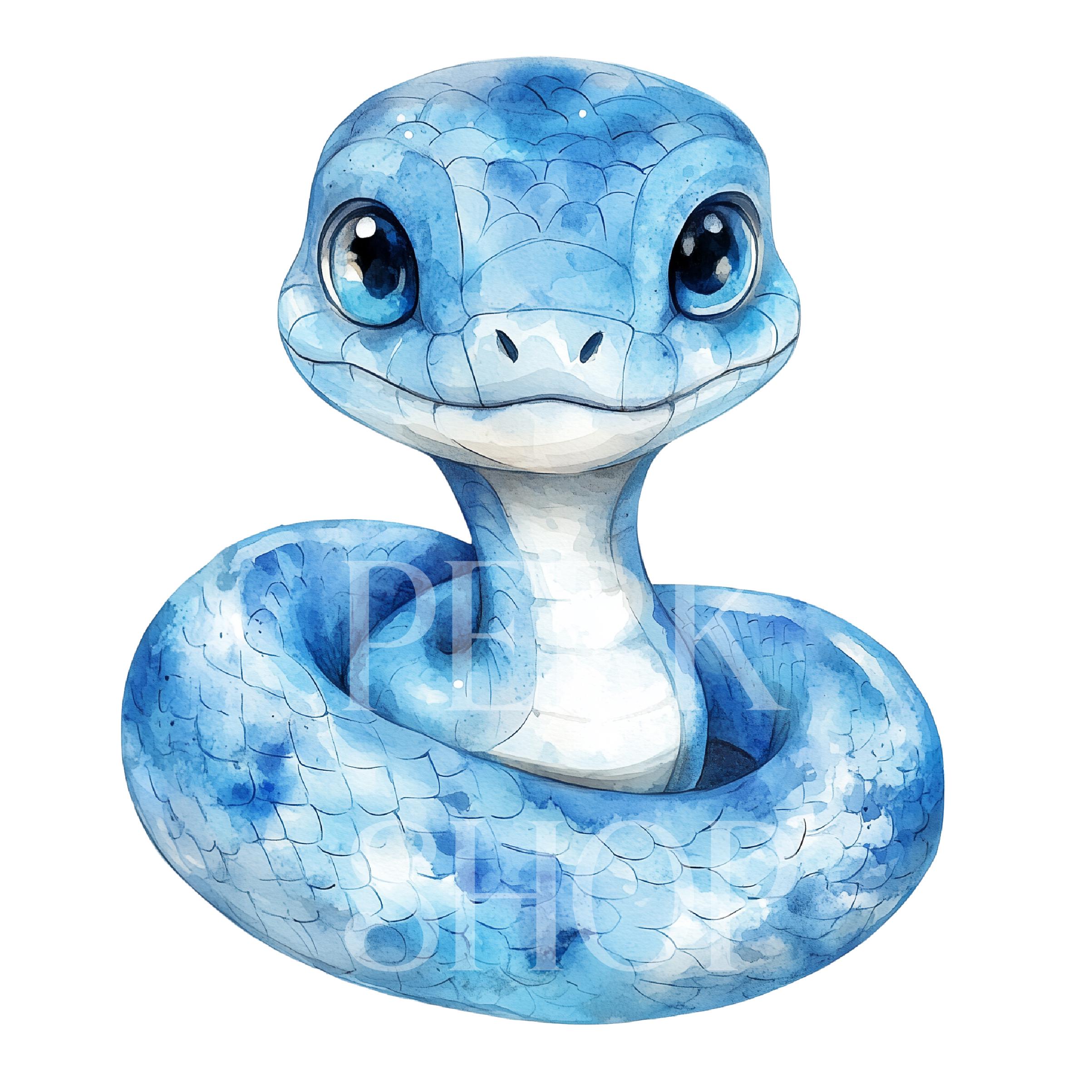 7 Baby Blue Snake PNG Images Bundle - Digital Download, Printable ...