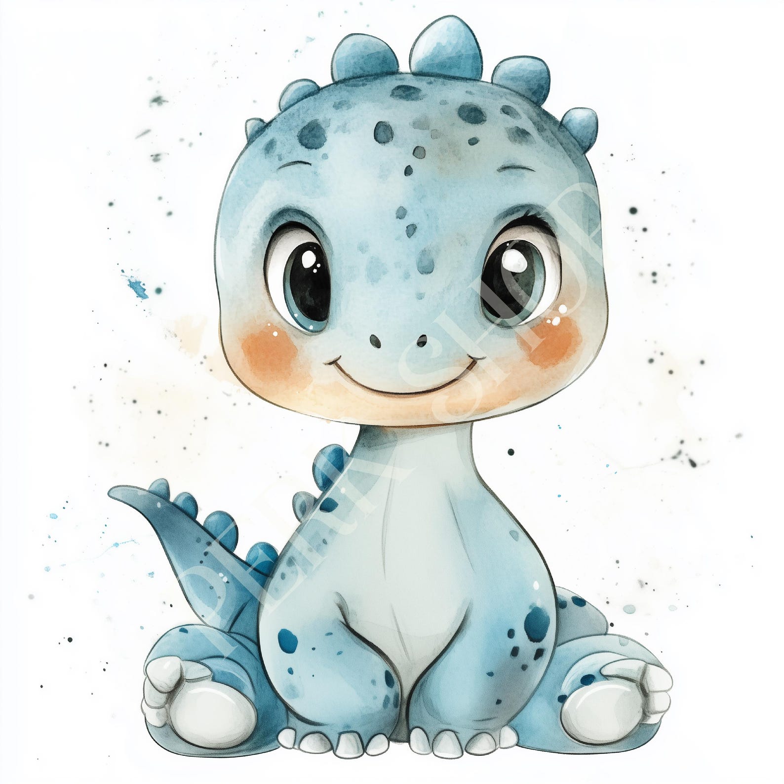 10 Dinosaur Baby Clipart, Printable Nursery Cute Watercolor Dino Clip ...