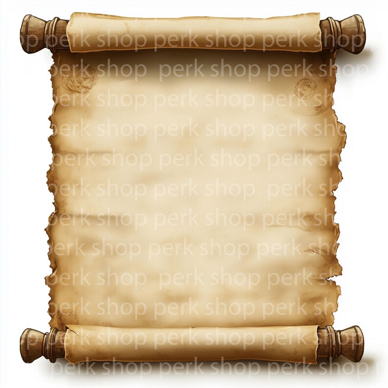 Antique Scroll Watercolor Clipart: Vintage Paper Ephemera (digital ...
