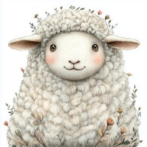 10 Cute Sheep Clipart, Lamb Nursery, Farm Clip Art, Printable ...