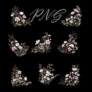 Pastel Flowers PNG Clipart for Card Making, Flowers Watercolor ...