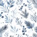 24 Winter Digital Paper, Blue Watercolor Botanical Clipart, Printable ...