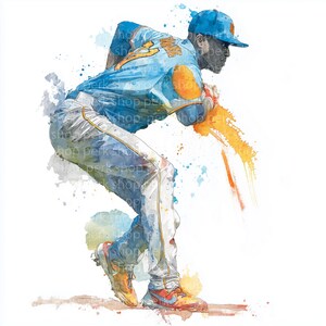 Watercolor Baseball Clipart, Sports PNG Graphics (digital Download) - Etsy