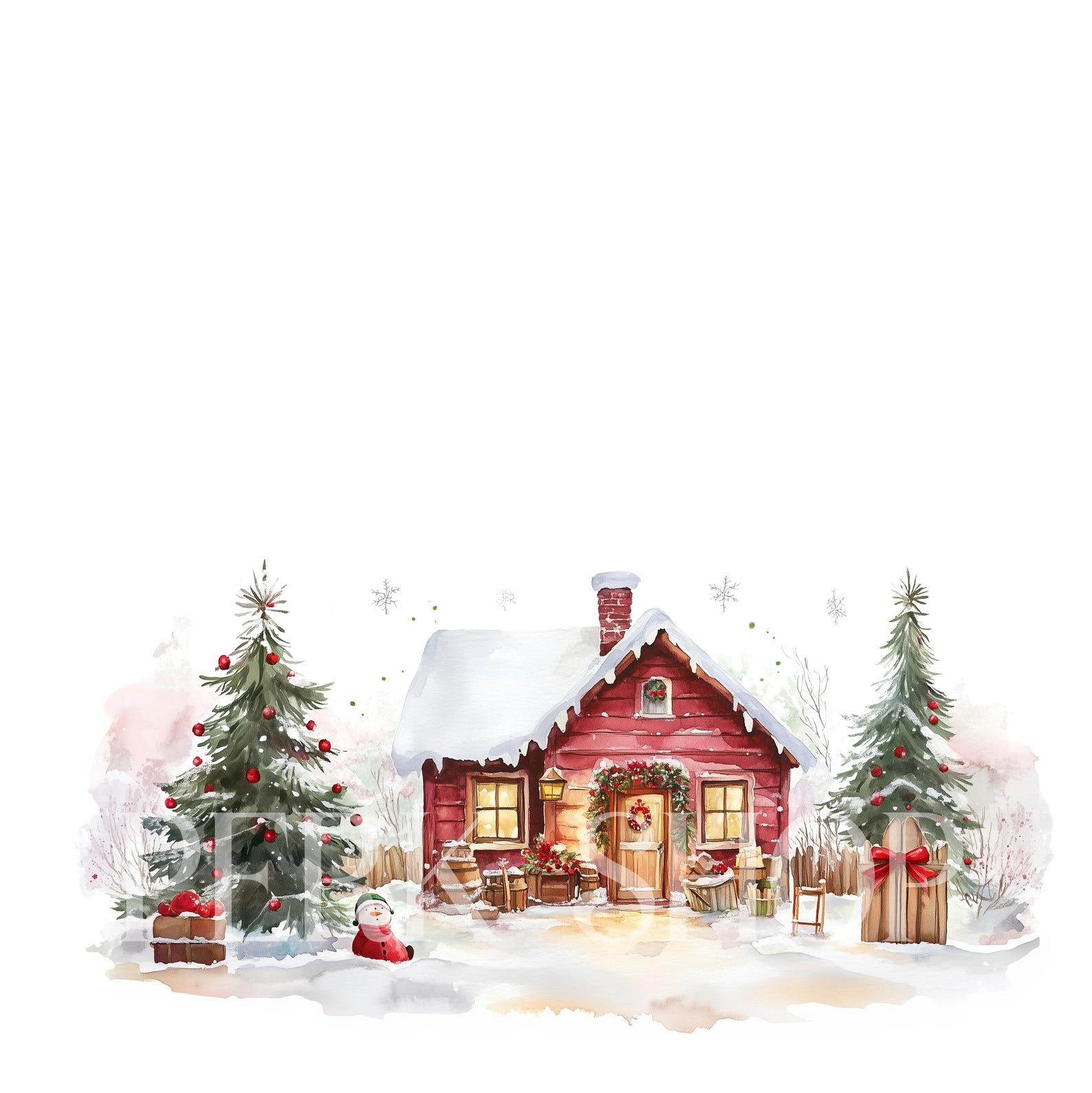 Santas Workshop PNG Clipart, Christmas Winter Cartoon House Printable ...